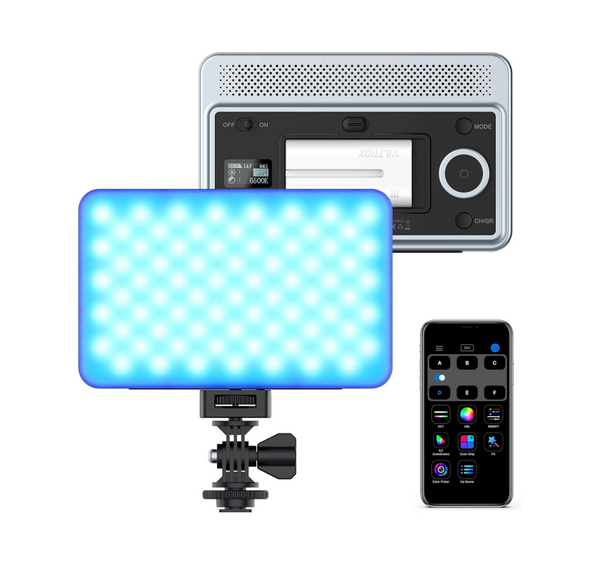 VILTROX Panel de luz LED RGB, control de teléfono inteligente, de 2600 ...